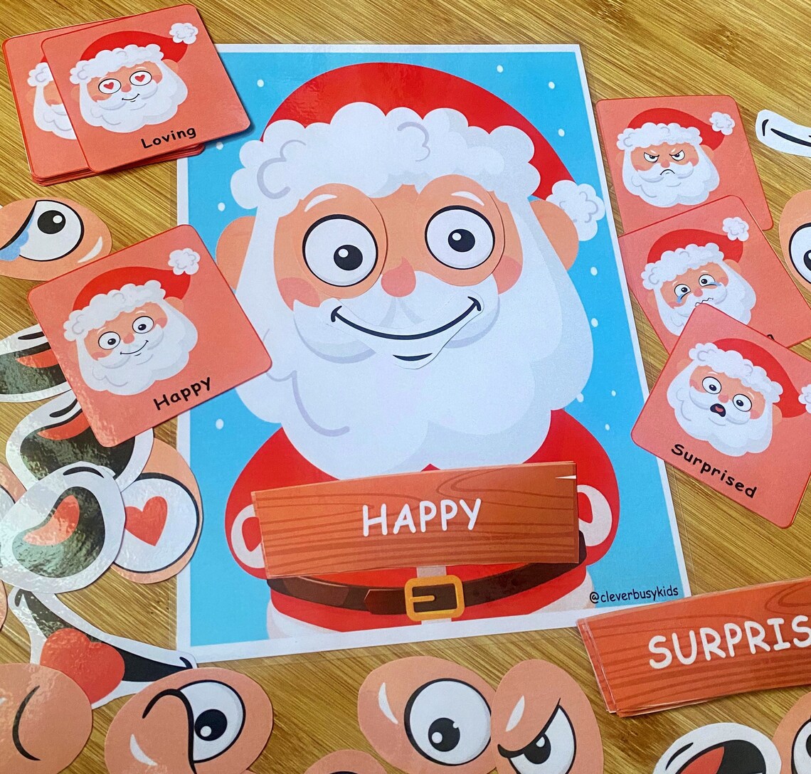 Santa Emotions and Feelings Activity for Kids Christmas Busy - Etsy