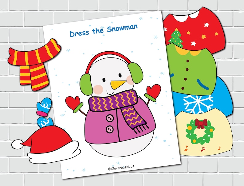 Snowman Dress up Printabe Activity. Preschool Printable - Etsy