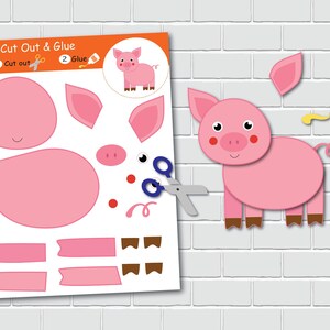 Farm Cut Out and Glue Crafts for Kids. Scissors Skills Activity. Fine ...