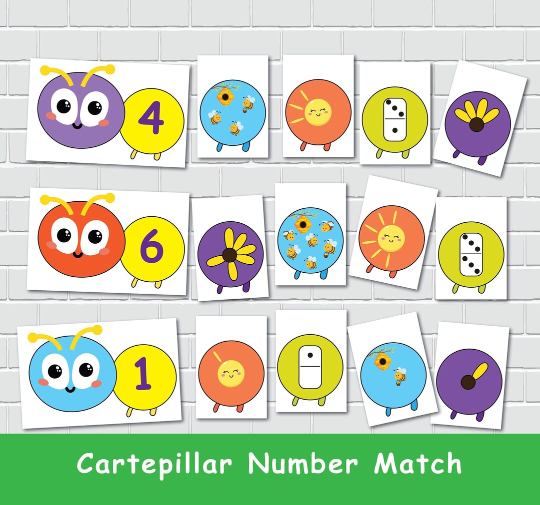 Cartepillar Number Match Activity, Counting Game, Number Recognition ...