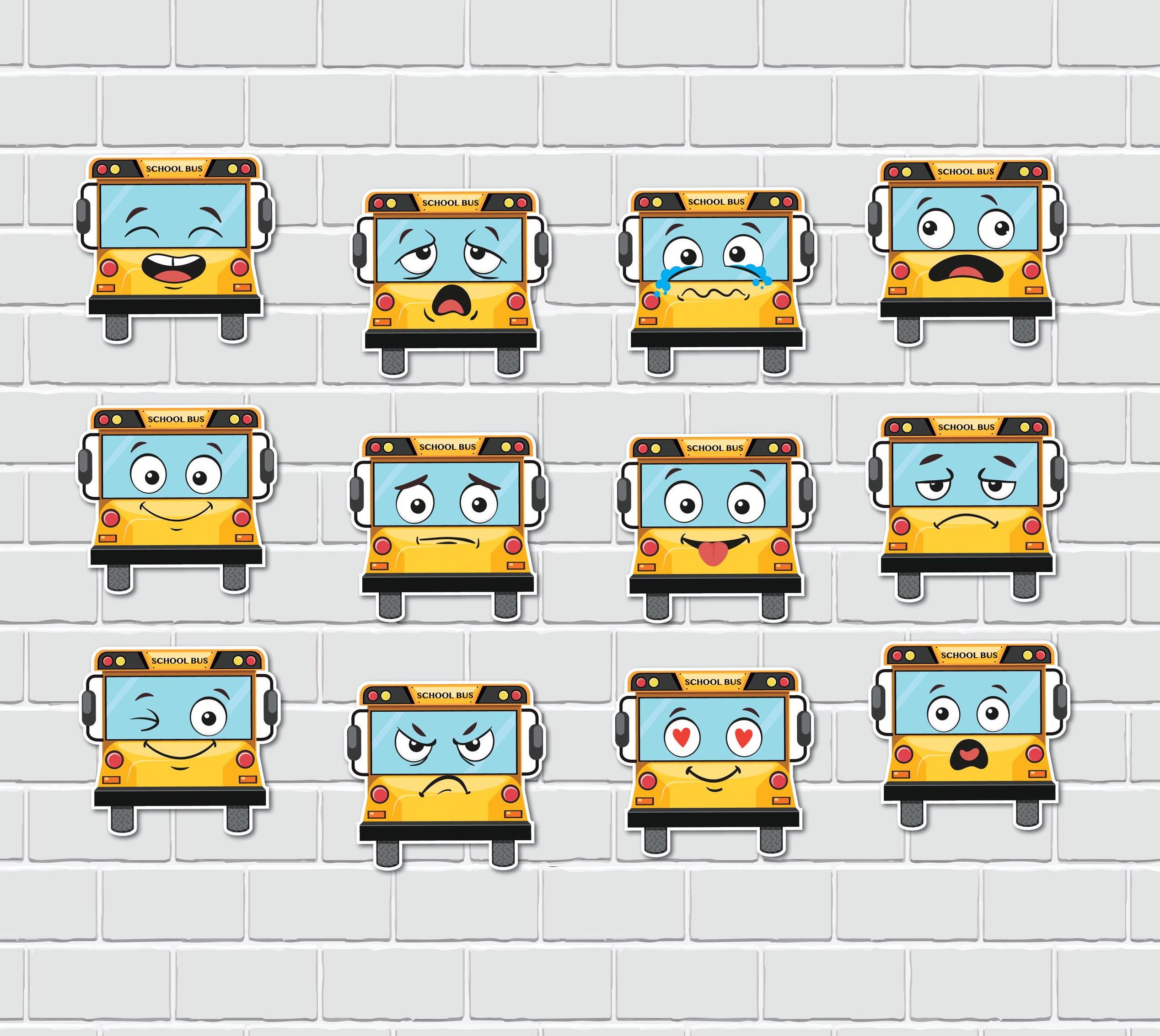 School Bus Emotions Matching Game: Preschool Learning Activity (digital ...