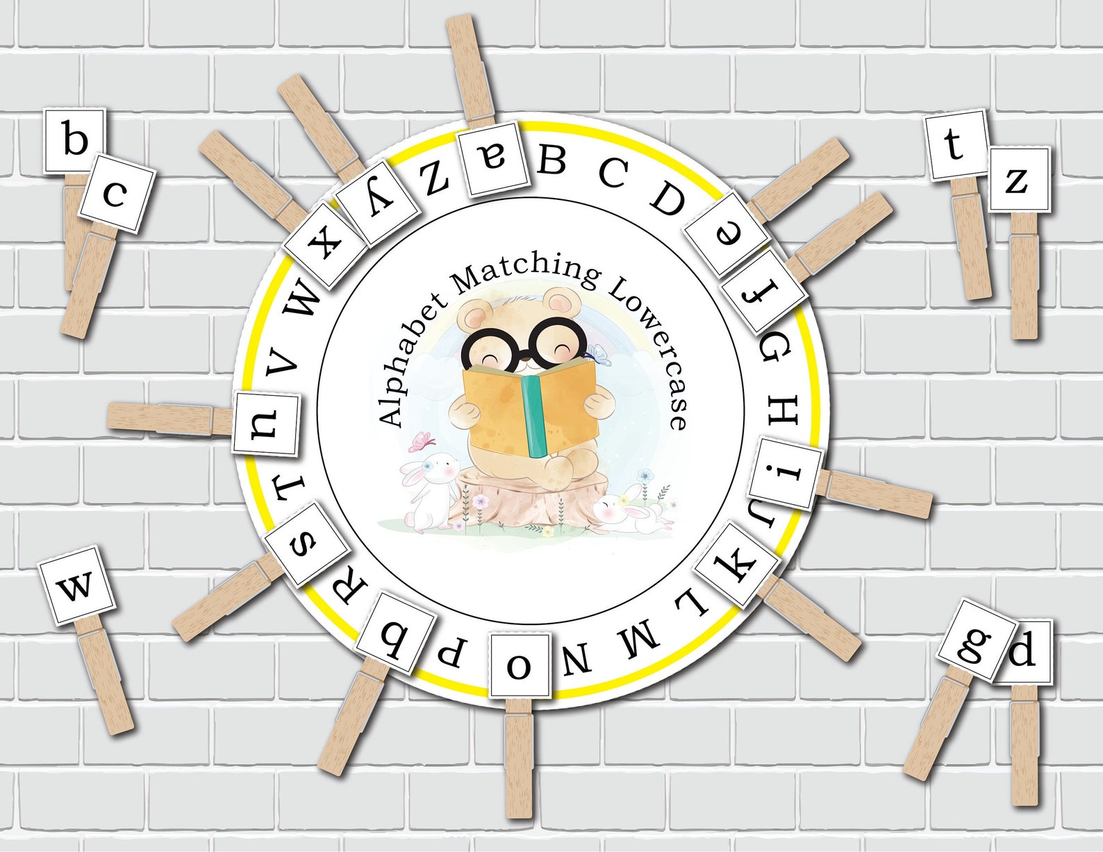 Alphabet Matching Wheel Uppercase & Lowercase Busy Book Page | Etsy