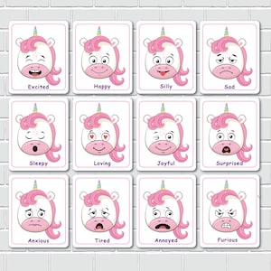 Emotions and Feelings Matching Game, Unicorn Theme Activity for Kids ...