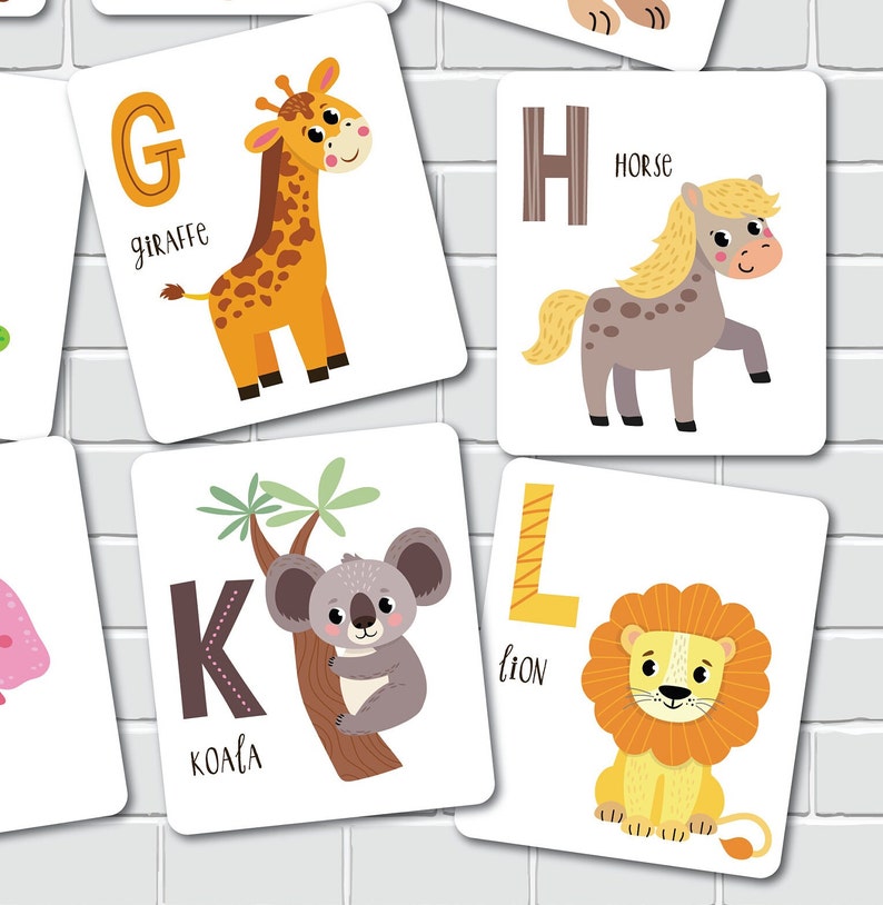 Alphabet Flashcards for Toddlers ABC Printable Flash Cards - Etsy