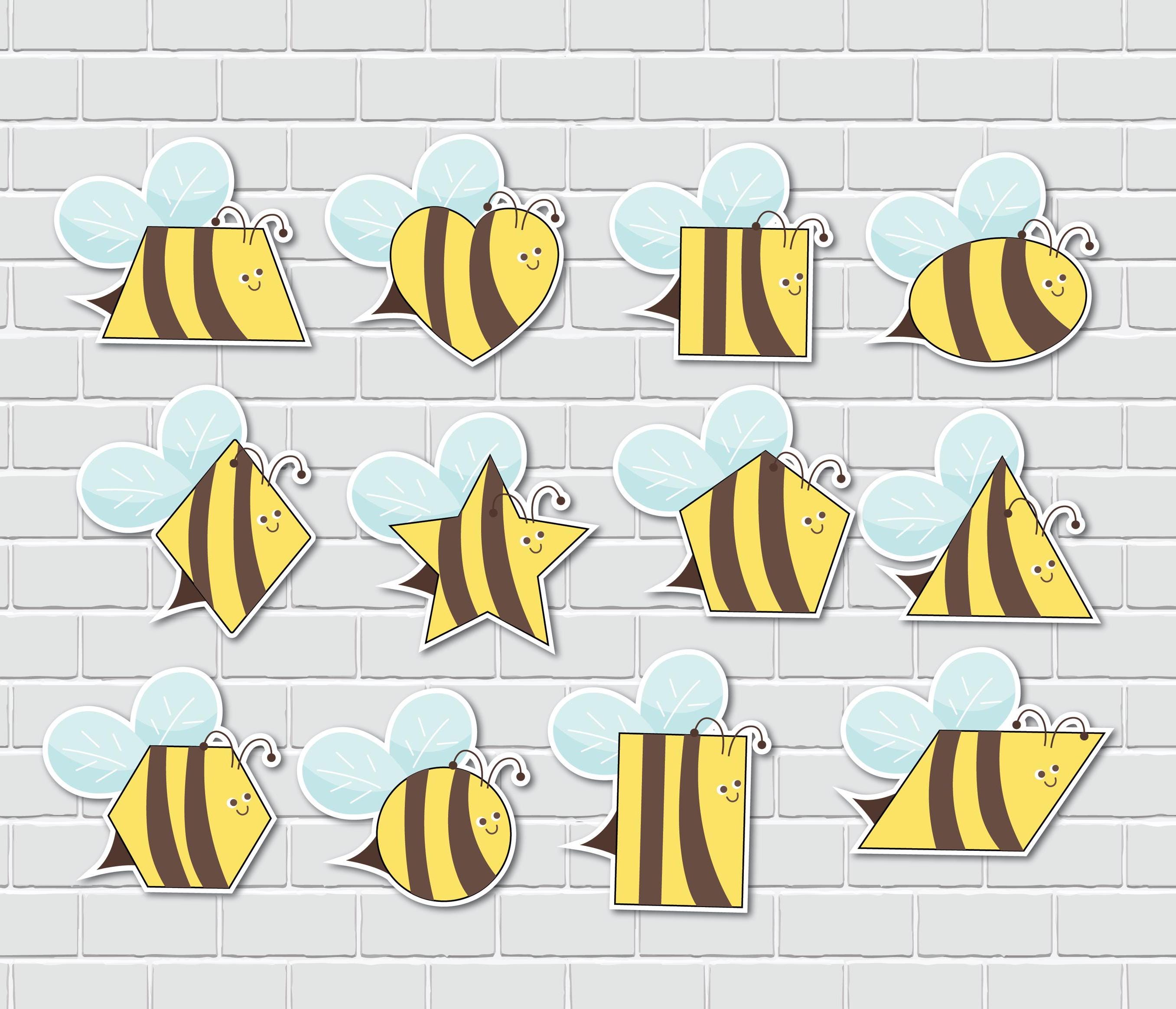 Bees and Beehive Shapes Matching Activity, 2D Shapes, Busy Book Page ...