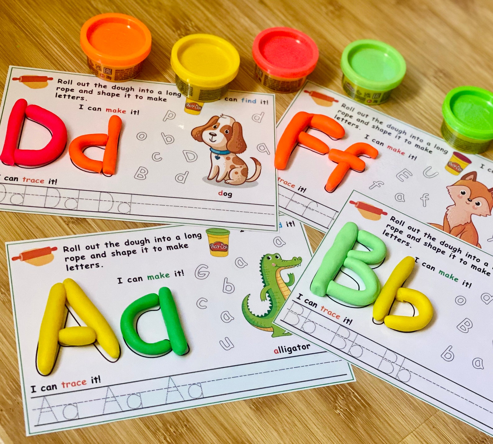 Alphabet Play Dough Mats ABC Printable Play Doh Preschool - Etsy