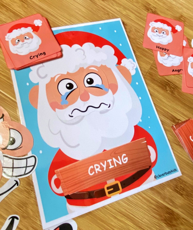 Santa Emotions and Feelings Activity for Kids Christmas Busy - Etsy