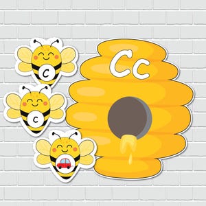 Bees and Beehive ABC Matching Activity for Kids, Summer Busy Book ...