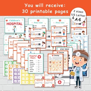 Doctor Pretend Play, Printable Hospital Dramatic Play, Preschool ...