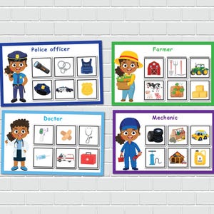 Community Helpers Preschool Sorting Mats. Professions Printable ...