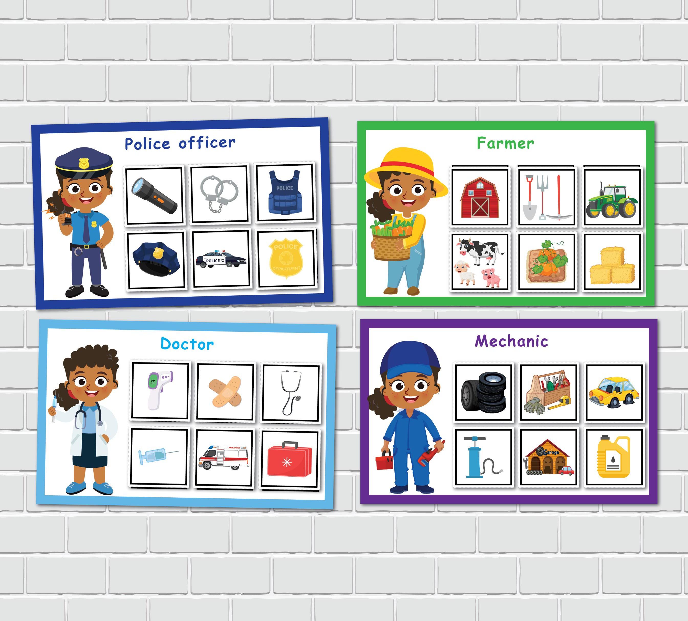Community Helpers Preschool Sorting Mats. Professions Printable ...