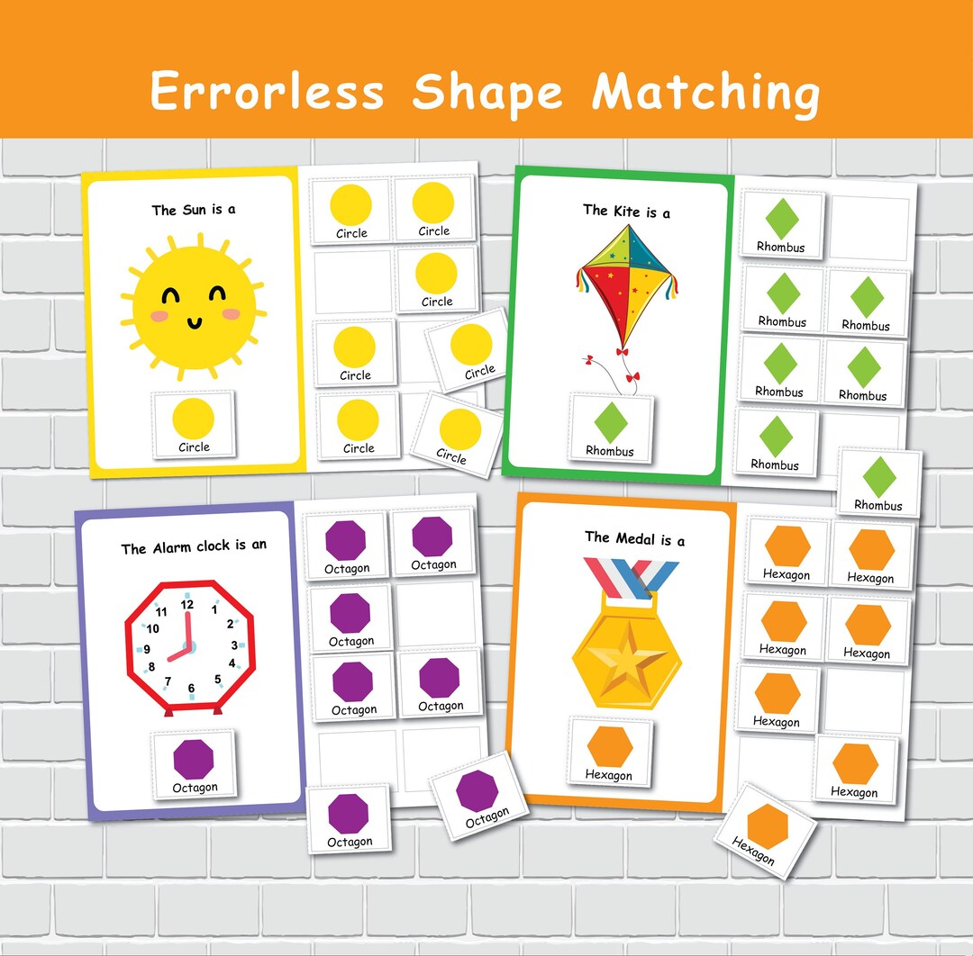 Errorless Shape Matching Games and Activities for Kids, File Folder ...