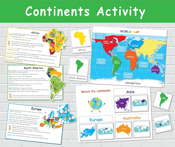 Continents Learning Binder Preschool Worksheets Homeschool - Etsy