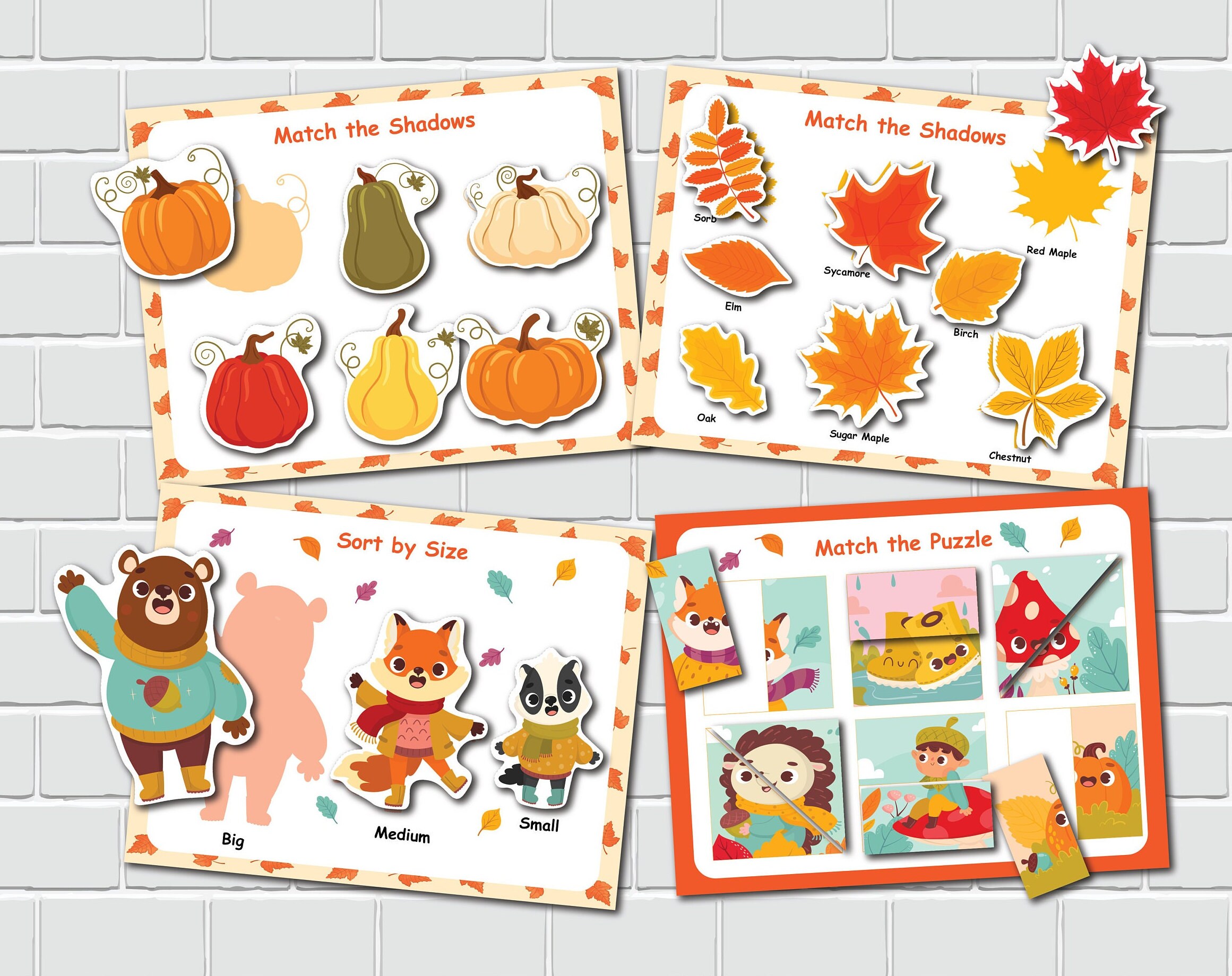 Fall Busy Book, Autumn Quiet Book, Toddler Learning Binder, Preschool ...