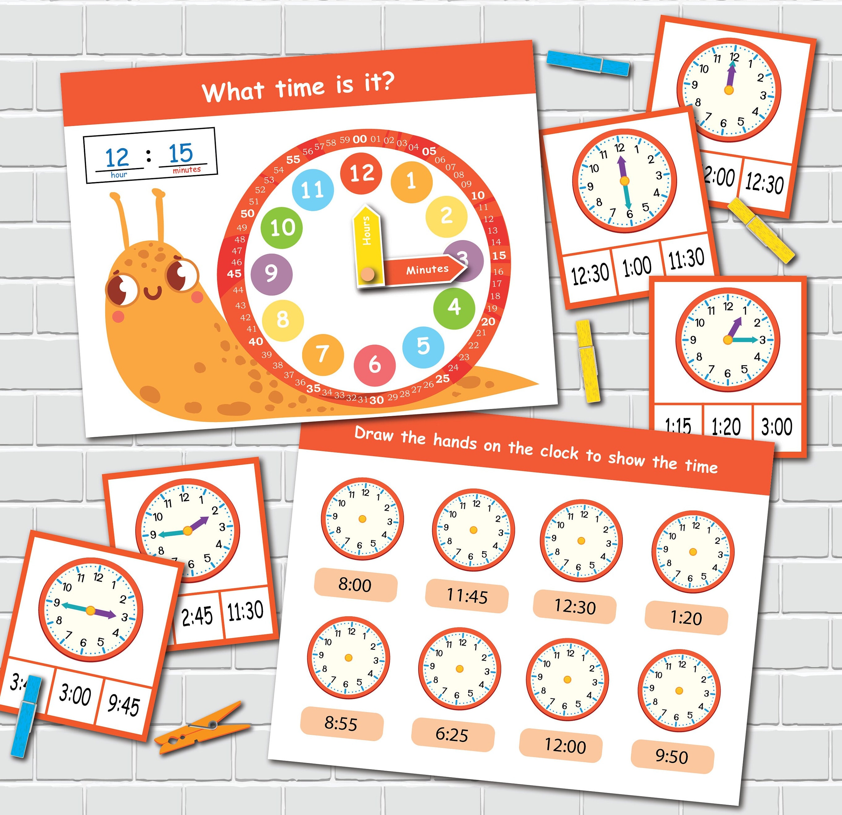 Learning Time Printable Clock, Telling Time Learning Activities ...