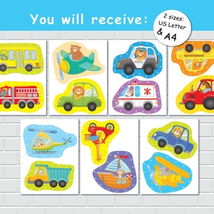 Transportation Lacing Cards, Preschool Fine Motor Skills Activity ...