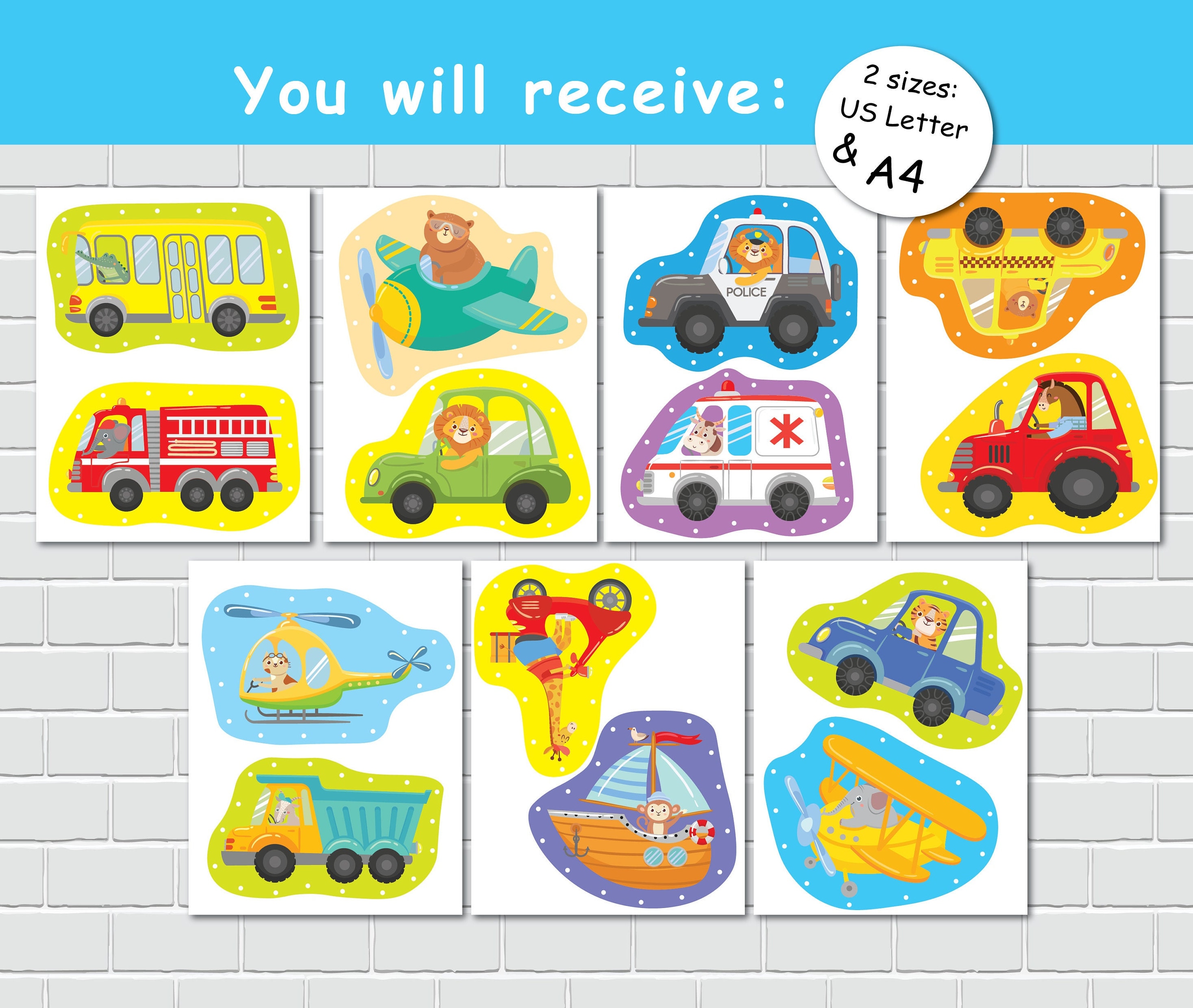 Transportation Lacing Cards, Preschool Fine Motor Skills Activity ...