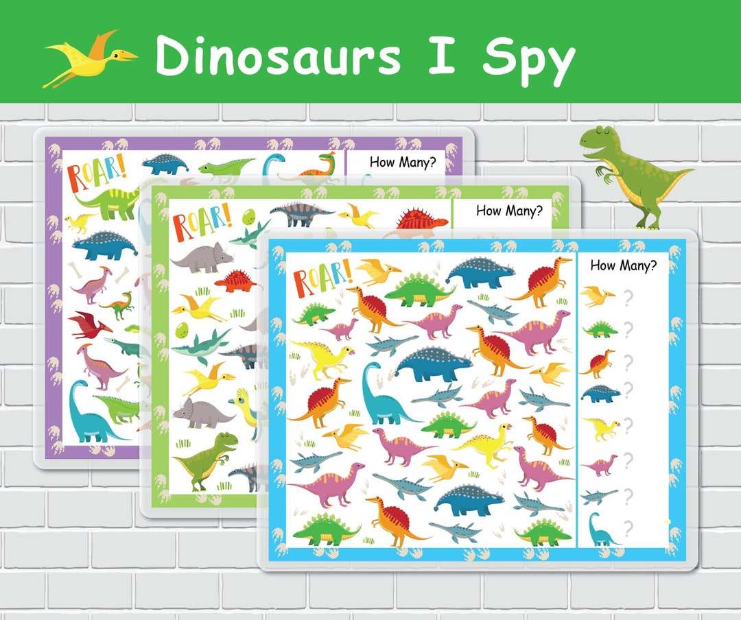 Dinosaurs I Spy Activity, Preschool Look and Find Counting Games ...
