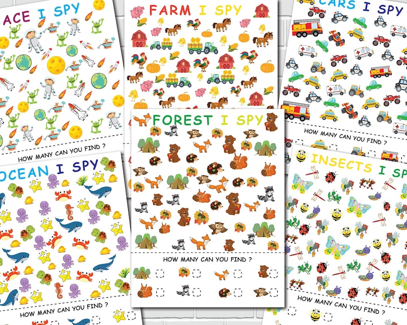 I Spy Printable Activity for Toddlers Look and Find Counting | Etsy