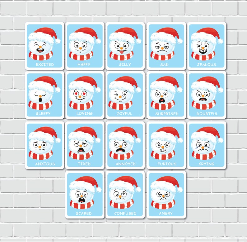 Snowman Emotions and Feelings Activity for Kids, Christmas Busy Book ...