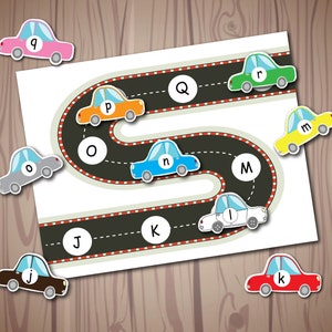 Cars Alphabet Matching Activity ABC Busy Book Pages Toddler Learning ...