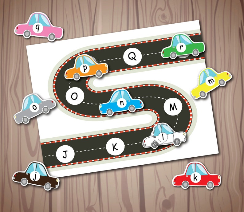 Cars Alphabet Matching Activity ABC Busy Book Pages Toddler Learning ...