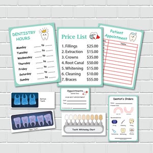 Dentist Dramatic Play, Dental Office Pretend Play, Printable Dramatic ...