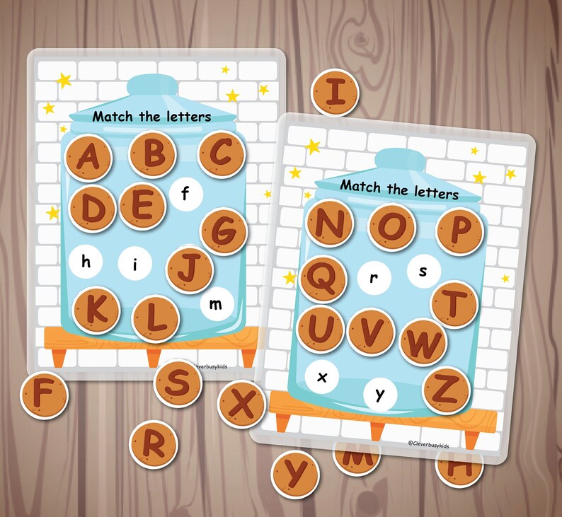 Cookie Jar Alphabet Matching Activity for Kids, Letter Recognition, Pre ...