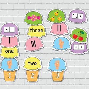 Ice Cream Matching Numbers Printable Activity for Kids. Homeschool ...