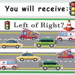 Vehicles Left or Right Matching Printable Activity. Transportation Busy ...