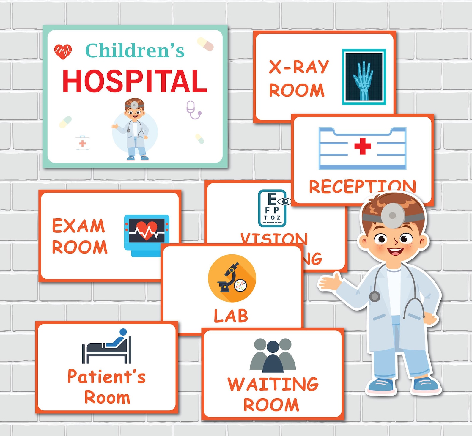 Doctor Pretend Play, Printable Hospital Dramatic Play, Preschool ...