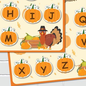 Pumpkin Alphabet Matching Activity, Fall Busy Book Page, Learning ...