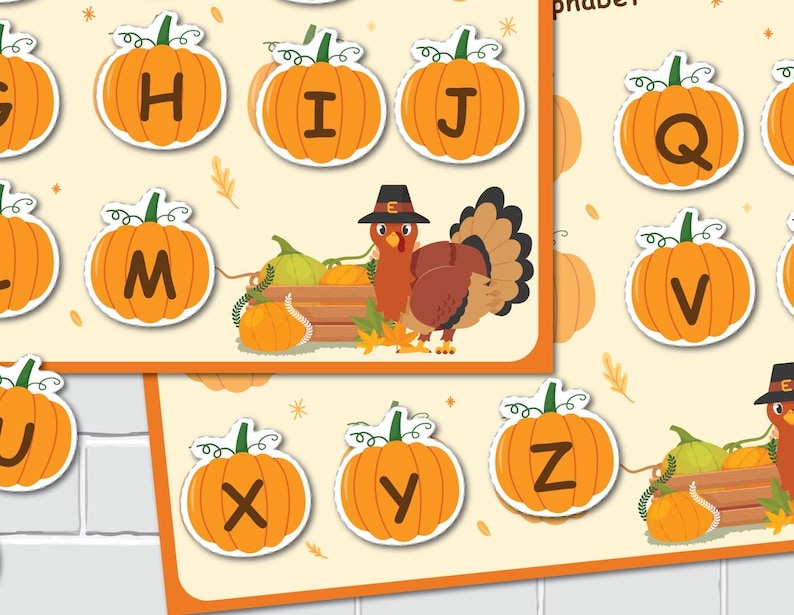 Pumpkin Alphabet Matching Activity, Fall Busy Book Page, Learning ...