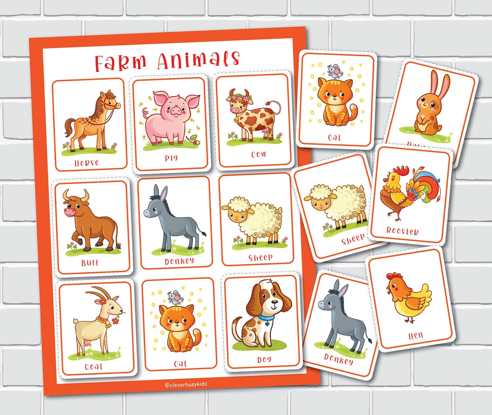 Farm Animals Busy Book Pages, Toddler Quiet Time Activity, Preschool ...