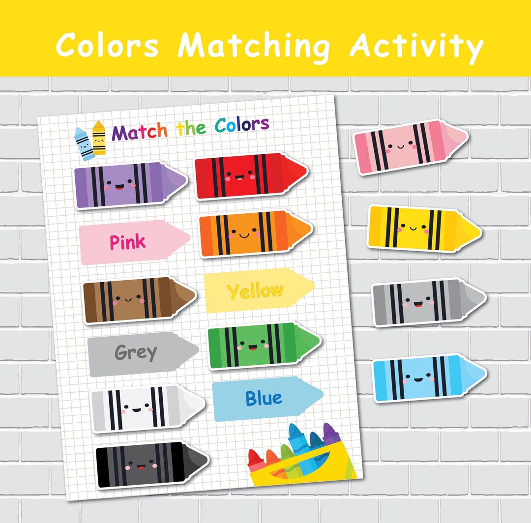 Crayons Color Matching Activity for Kids, Toddler Color Printables ...