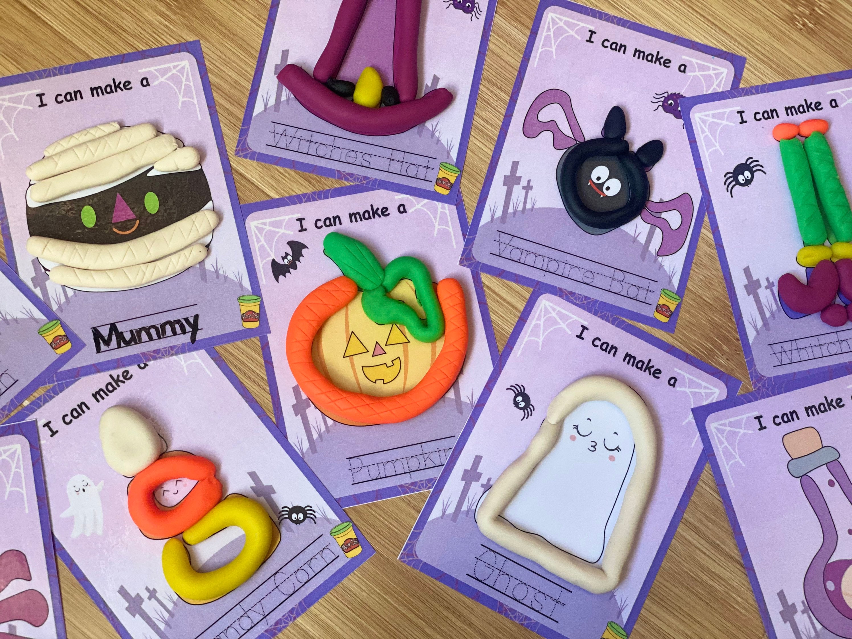 Halloween Play Dough Mats Printable Play Doh Preschool - Etsy