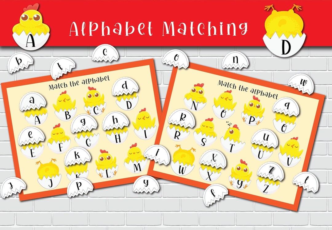 Alphabet Matching Printable Activity. Upper & Lower Case Letter ...