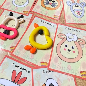 Farm Animals Play Doh Mats, Printable Play Dough, Montessori Play Doh ...