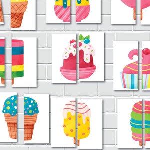 Ice Cream Matching Game, Symmetry Cards, Toddler Matching Activity ...