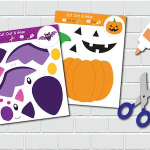 Halloween Cut Out and Glue Activity for Kids. Preschool Cutting ...
