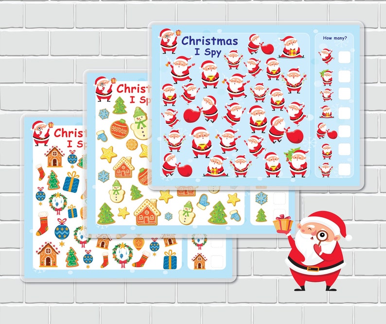 I Spy Christmas Printable Activity. Look and Find Counting - Etsy