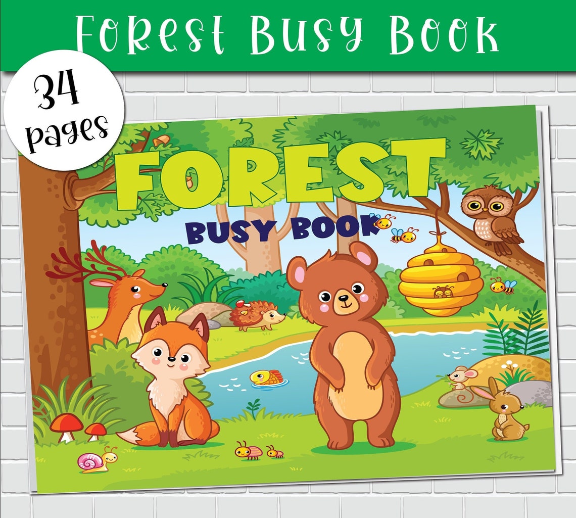 Forest Busy Book Toddler Learning Binder Preschool Worksheets - Etsy