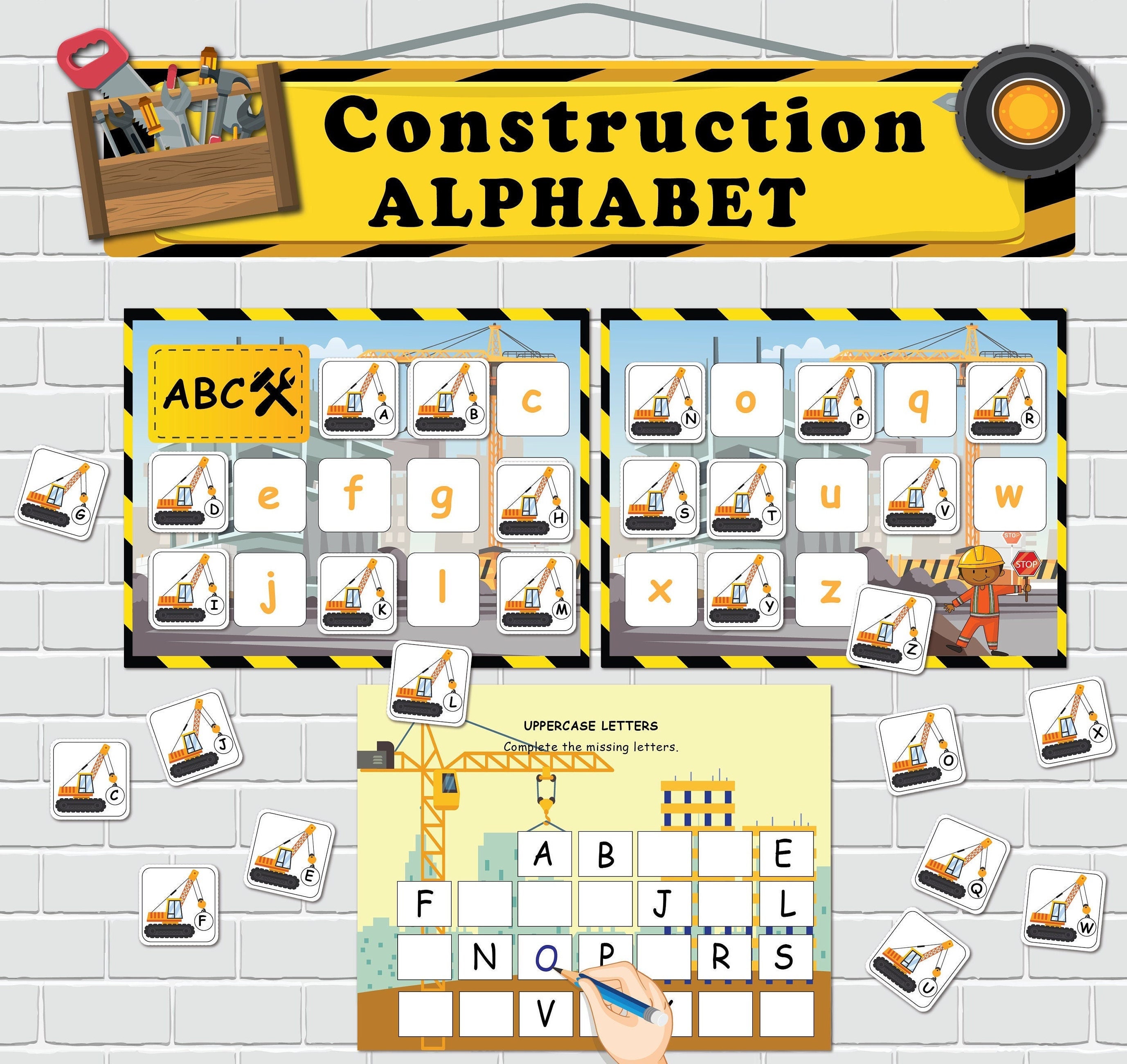 Construction Theme Alphabet Activities, Preschool Learning, Toddler ...