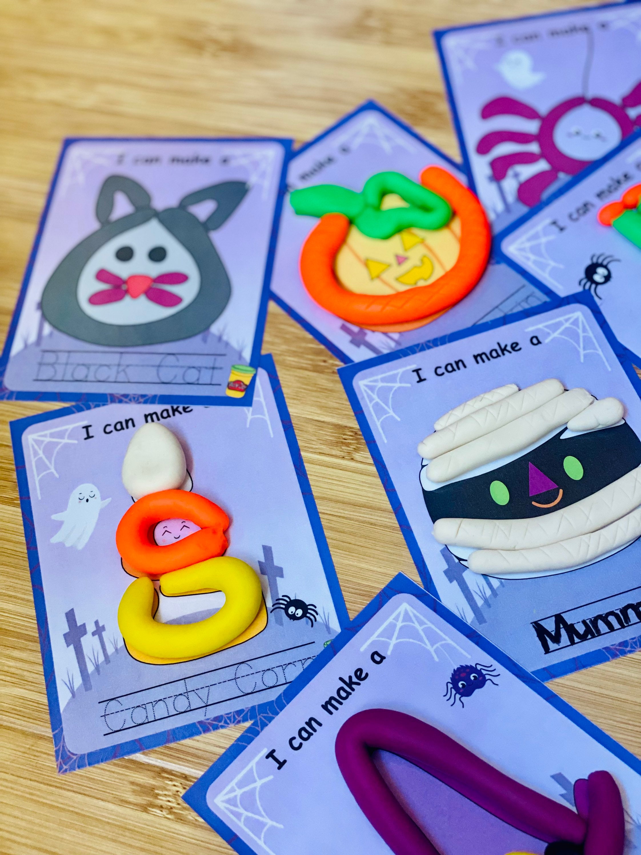 Halloween Play Dough Mats Printable Play Doh Preschool - Etsy
