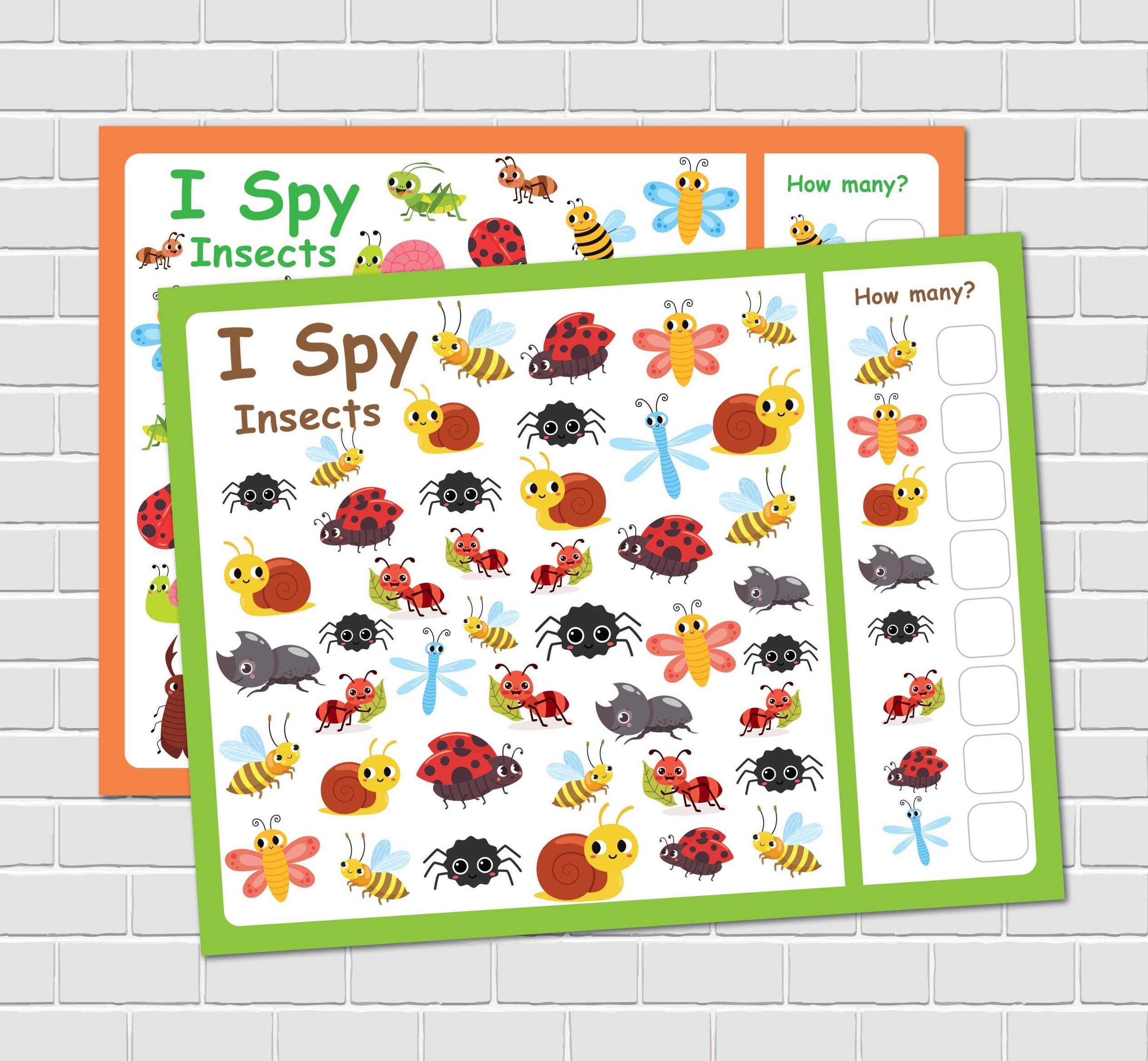 Bugs I Spy Printable Activity for Kids, Look and Find Counting Game ...