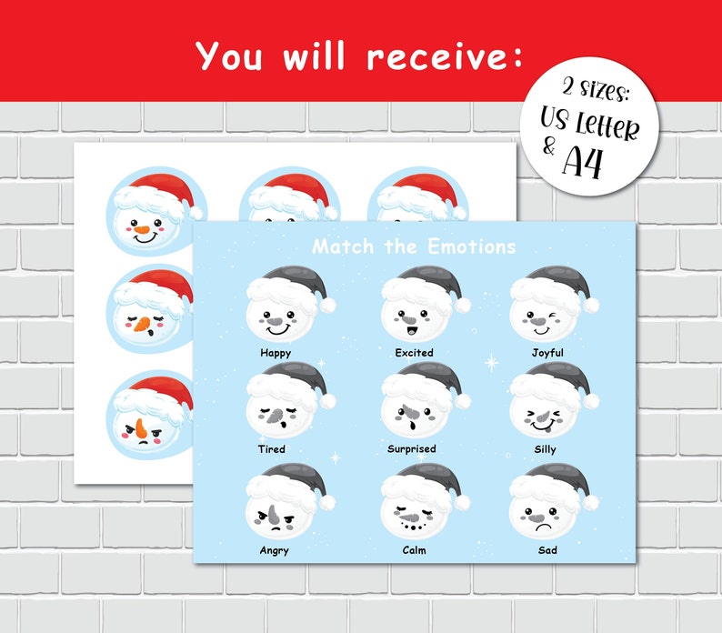 Snowman Emotions Activity for Kids, Preschool Printables, Toddler ...