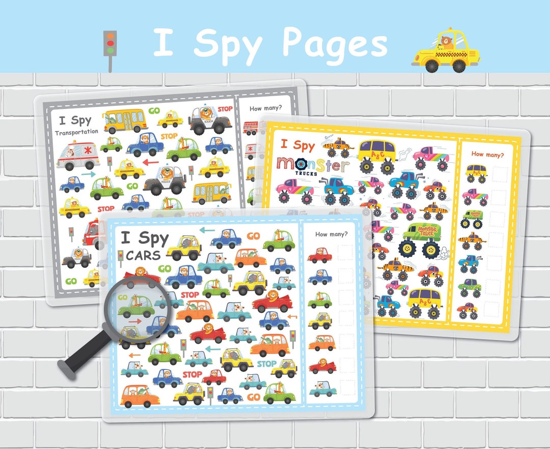 I Spy Activity Transportation Theme, Kids Look and Find Counting Game ...