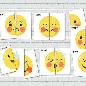 Feelings Matching Game, Emotions Symmetry Cards, Toddler Puzzle ...