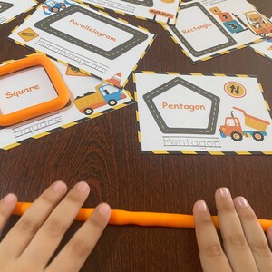 Shapes Play Dough Mats, 2D Shapes, Construction Trucks, Printable ...