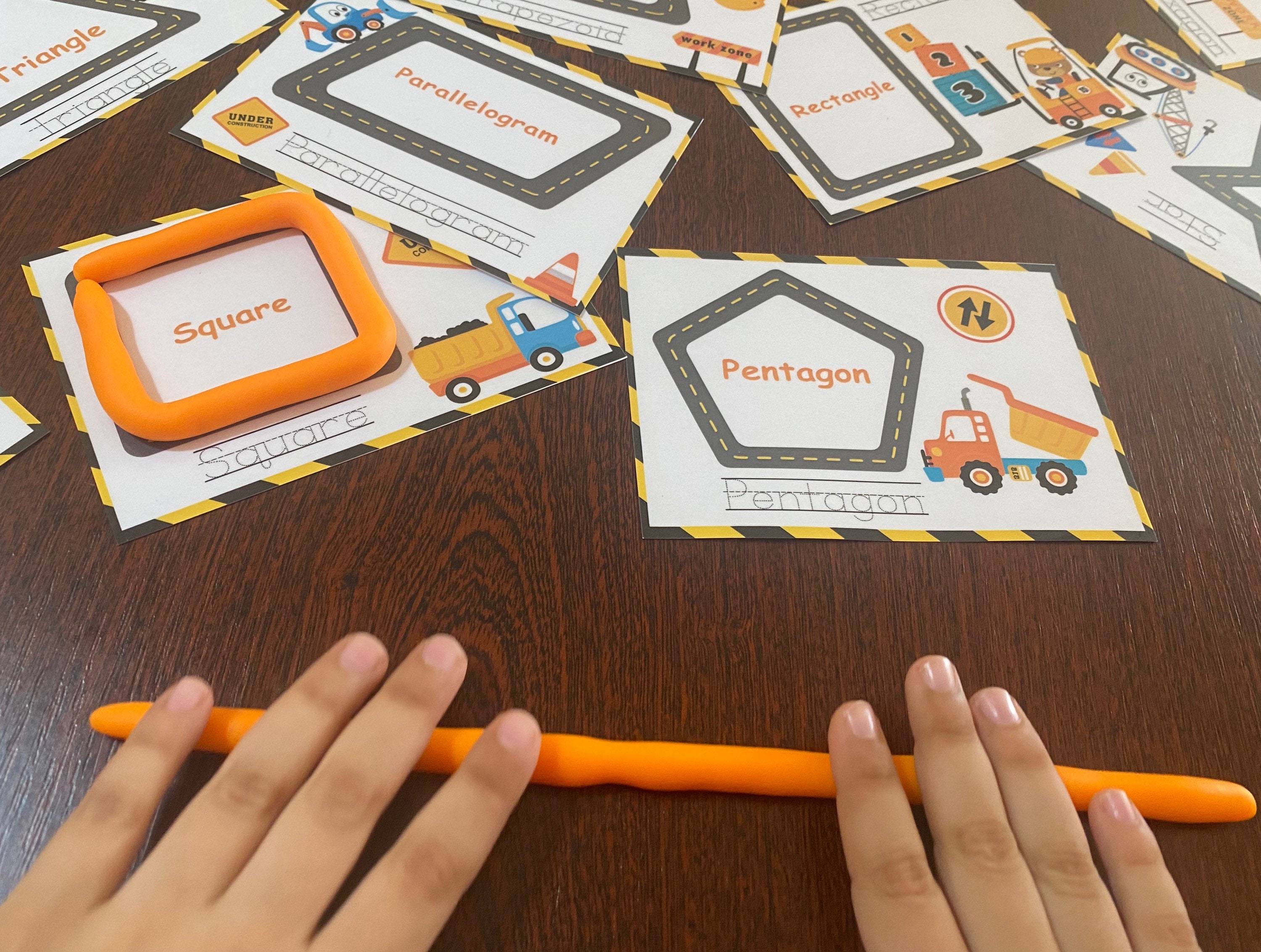 Play Dough Mats Construction Trucks Building Shapes. Printable ...